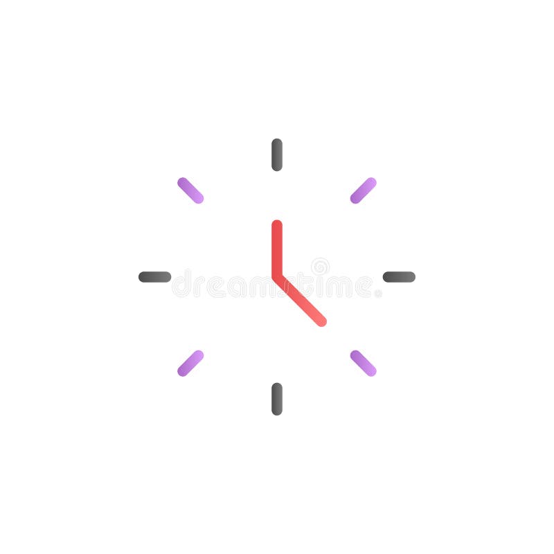 Wall Clock Color Gradient Vector Icon Stock Illustration - Illustration ...