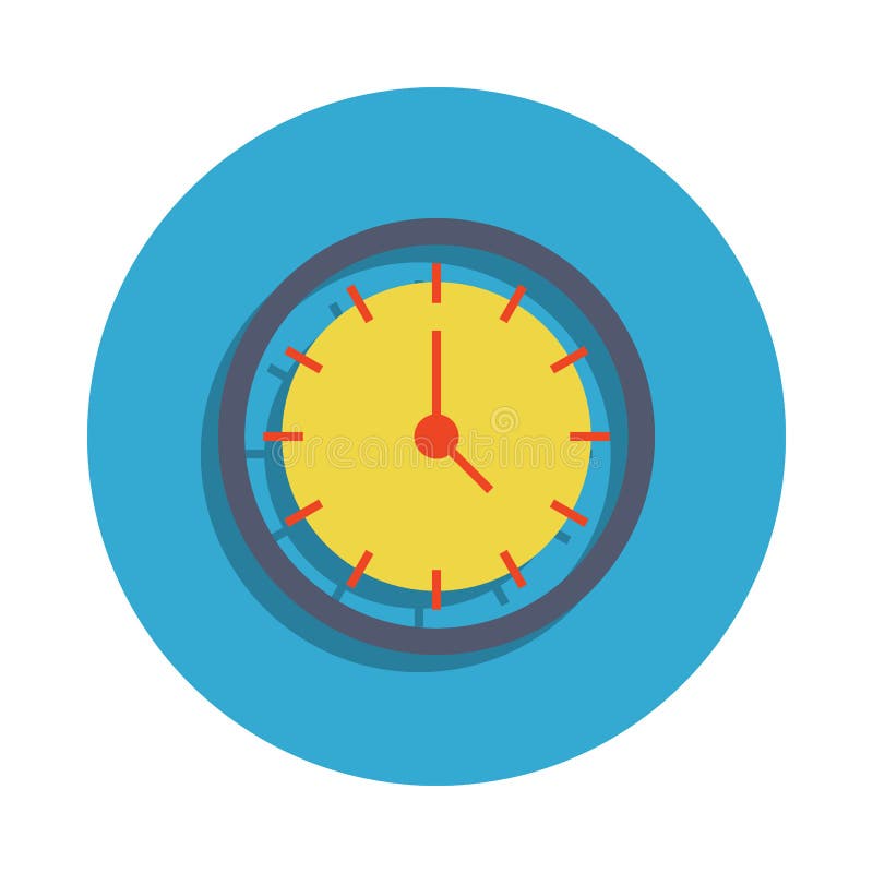 Wall Clock Colored in Blue Badge Icon. Element of School Icon for ...