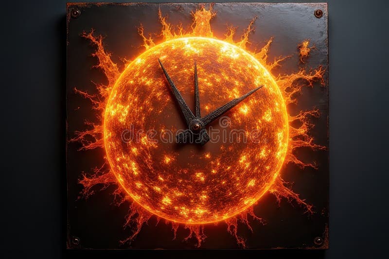 Wall Clock Design with Solar Flare Motif Stock Illustration ...