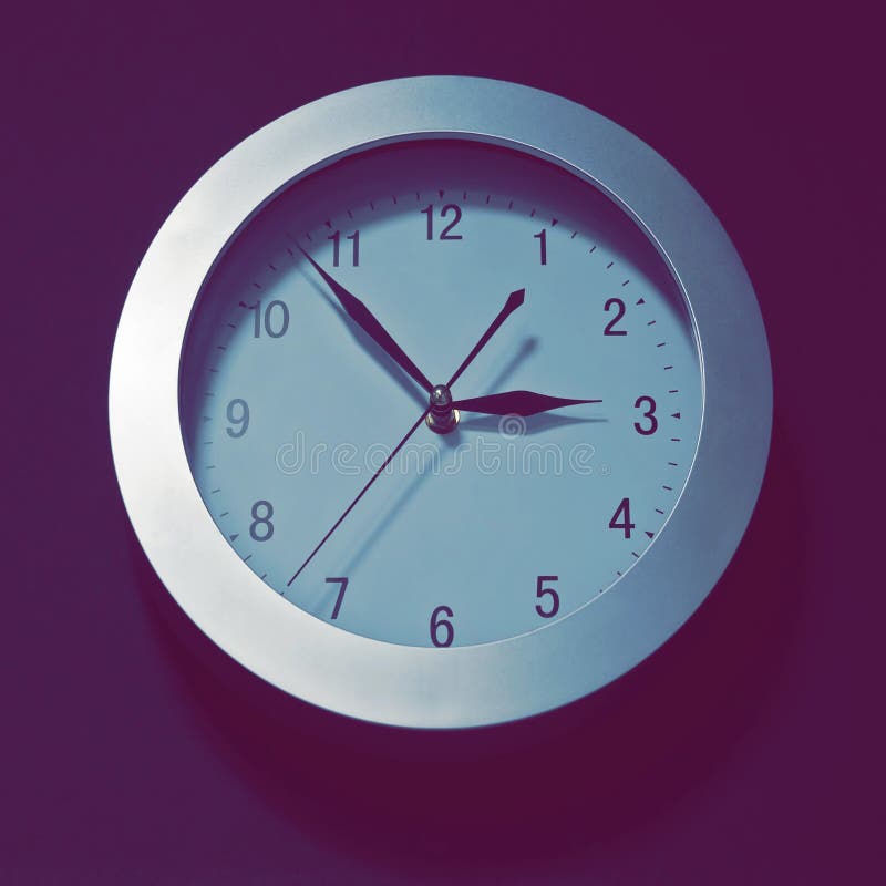 Wall Clock, Dial with Arrows, Soon Three Hours. Stock Image - Image of ...