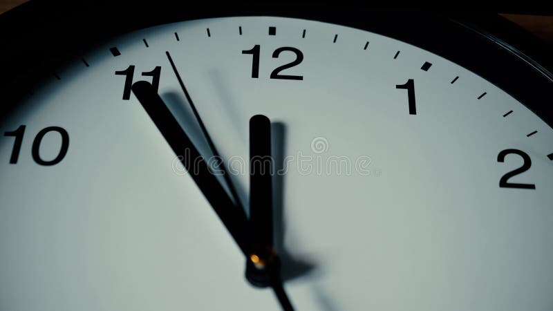 Wall Clock Dial. Second Arrow Hand Moves Counterclockwise Back from ...