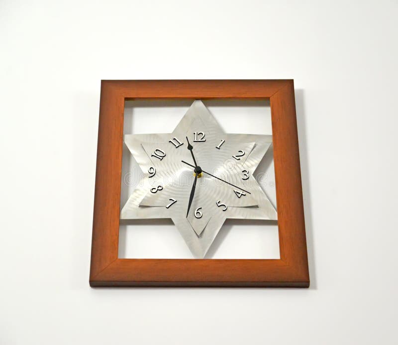 Wall Clock with Dial Shaped Like David `s Star Stock Illustration ...