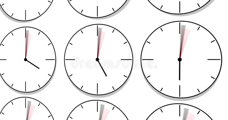 Wall Clock with Different Time Zone and White Clock Face. Stock Video ...