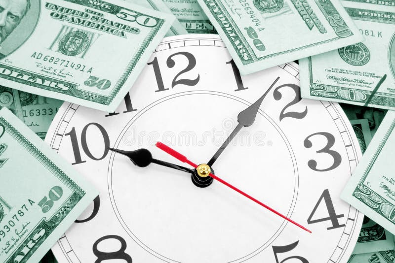 Wall clock and dollars stock photo. Image of currency - 2018846