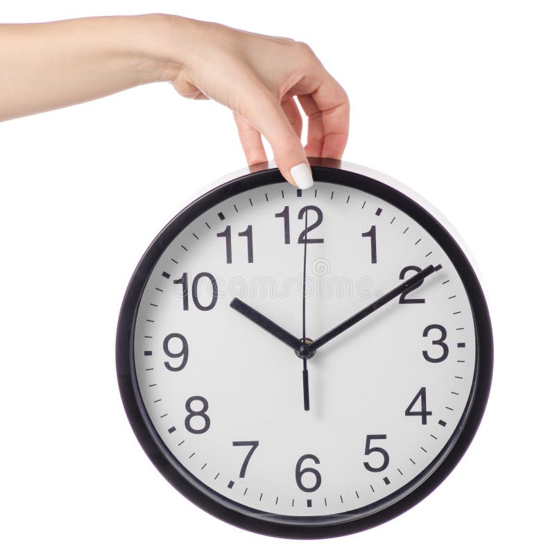 Wall clock in hand stock image. Image of office, arrow - 108754973