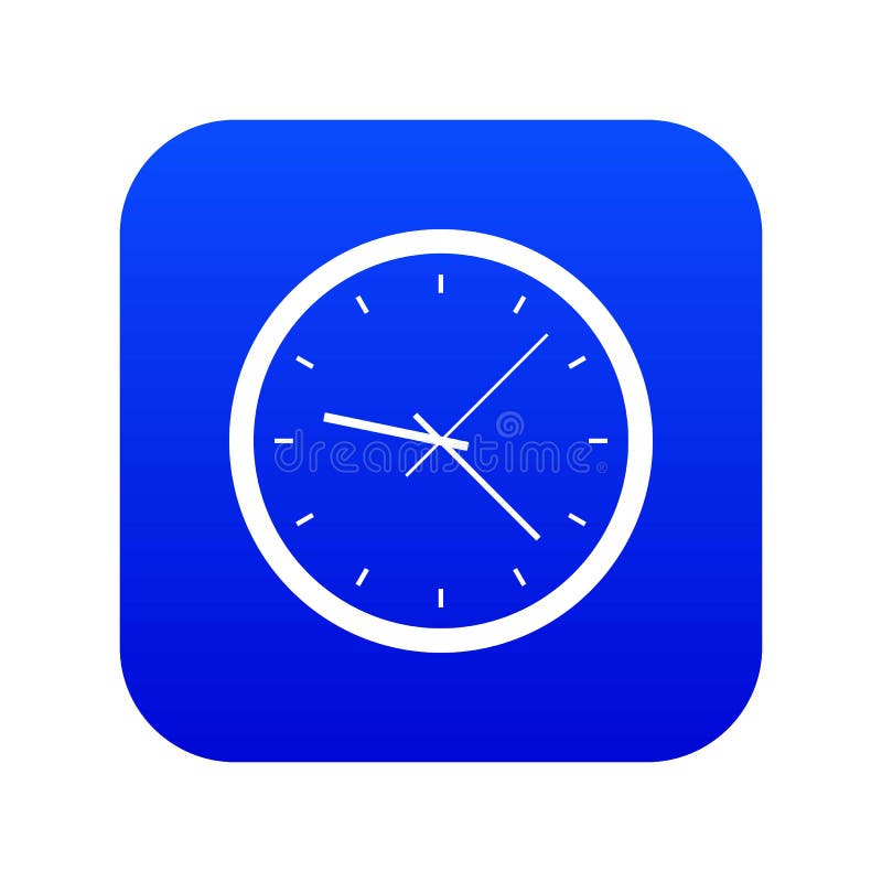 Wall Clock Icon Digital Blue Stock Vector - Illustration of clockface ...