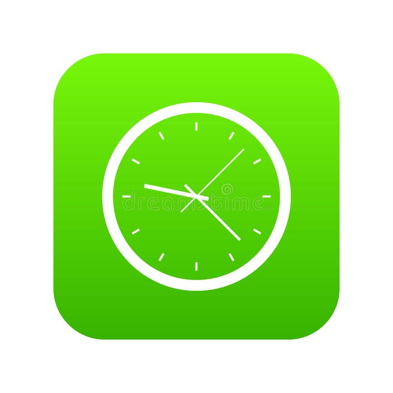 Wall Clock Icon Digital Green Stock Vector - Illustration of home ...