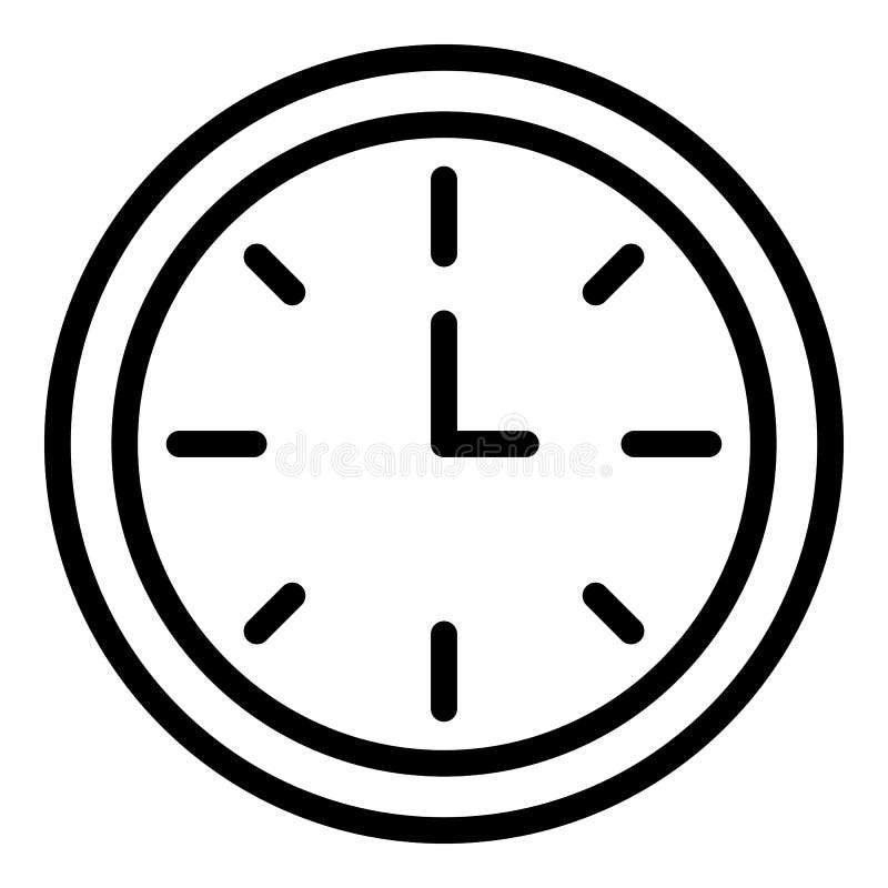 Wall Clock Icon, Outline Style Stock Vector - Illustration of retro ...