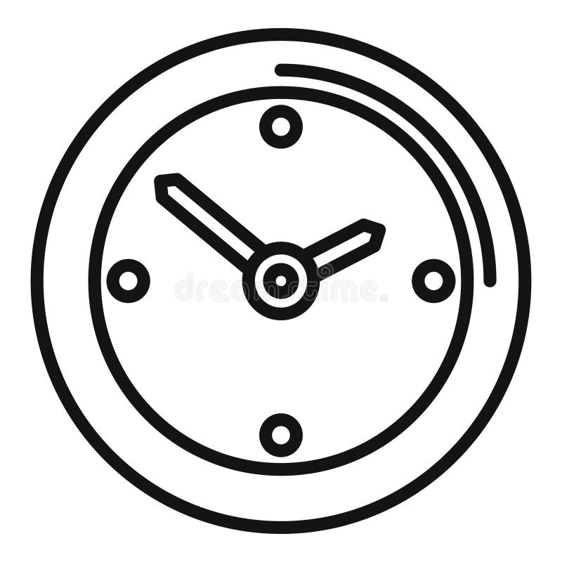 Wall Clock Icon Outline Vector. Web Button Stock Illustration ...