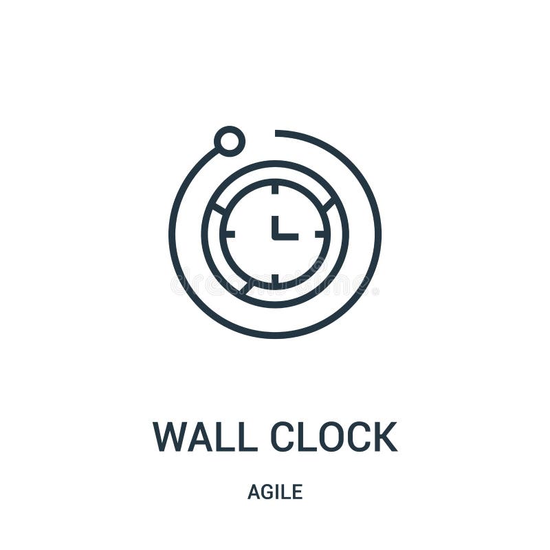 Wall Clock Icon Vector from Agile Collection. Thin Line Wall Clock ...