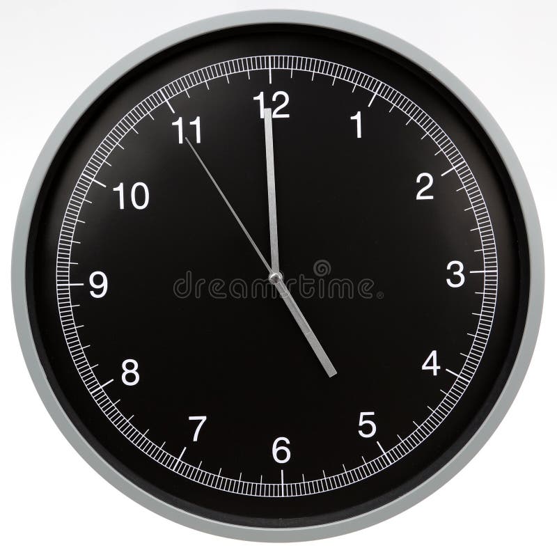 Wall clock at five o clock stock image. Image of index - 247993543