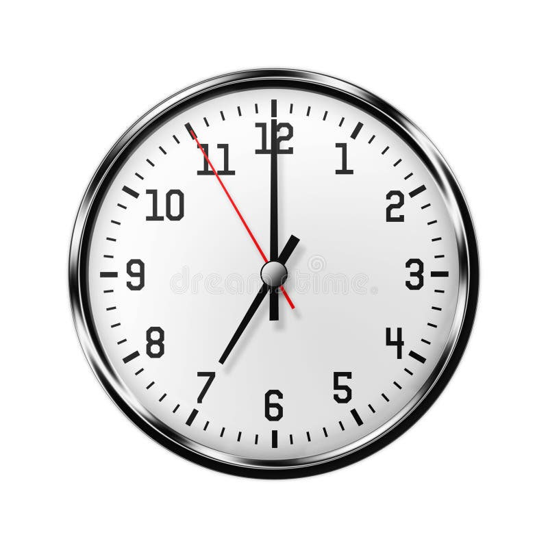 Wall Clock Isolated on White Background. Stock Illustration ...