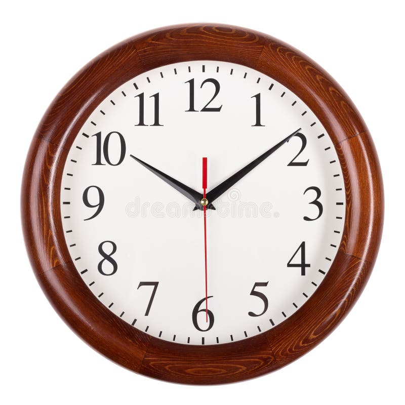 Wall Clock Isolated on White Stock Image - Image of concept, watch ...
