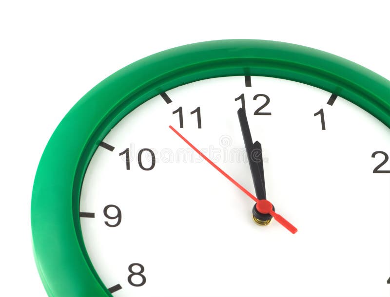 Twelve Oclock on Big Wall Watch Isolated Stock Image - Image of minute ...