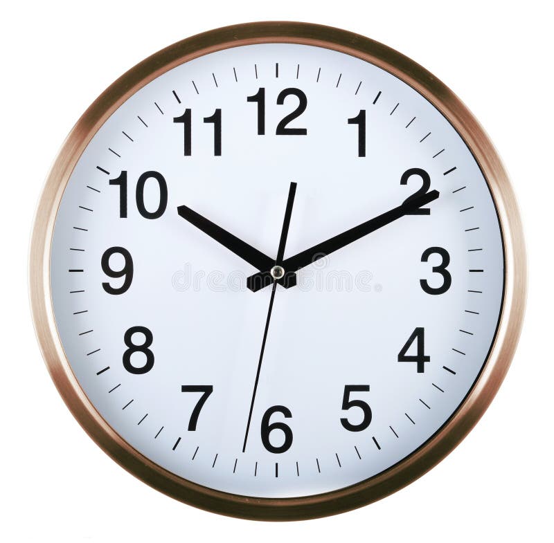Wall Clock Isolated White Ten Past Ten Stock Photos - Free & Royalty ...