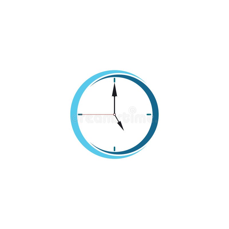 Wall Clock Logo Design Template Vector Stock Vector - Illustration of ...