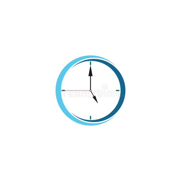 Wall Clock Logo Design Template Vector Stock Vector - Illustration of ...