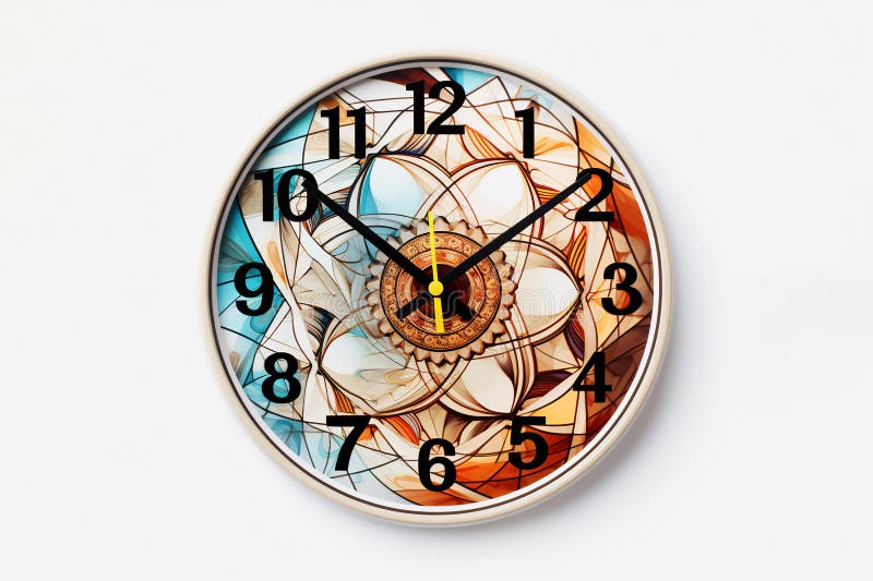 Wall Clock with a Modern Abstract Colourful Face Stock Image - Image of ...