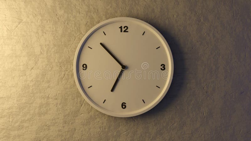 Wall Clock Morning Time, 3d Render Stock Illustration - Illustration of ...