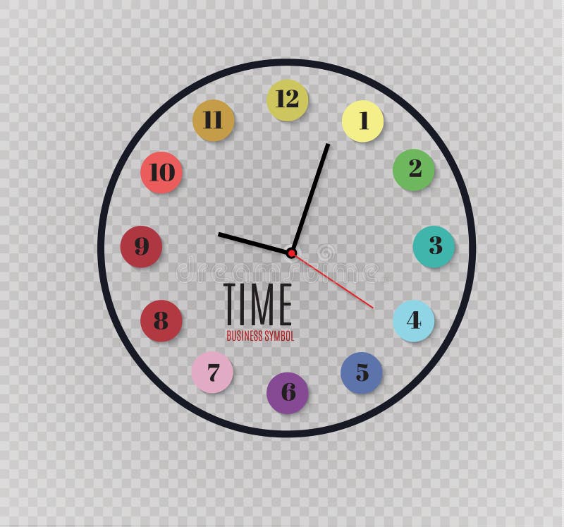 Wall Clock Office. Template Design in Vector Closeup. the Layout for ...