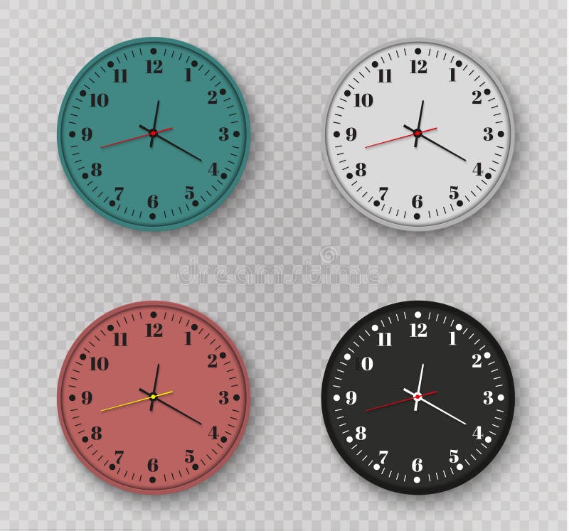 Wall Clock Office. Template Design in Vector Closeup. the Layout for ...