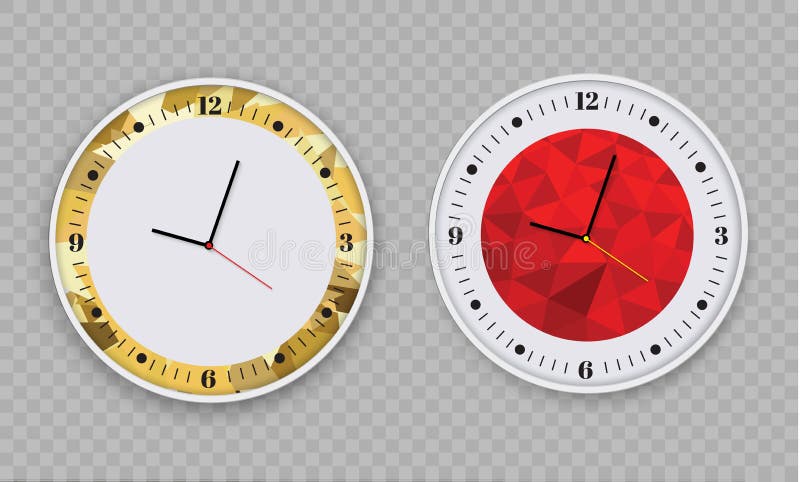 Wall Clock Office. Template Design in Vector Closeup. the Layout for ...