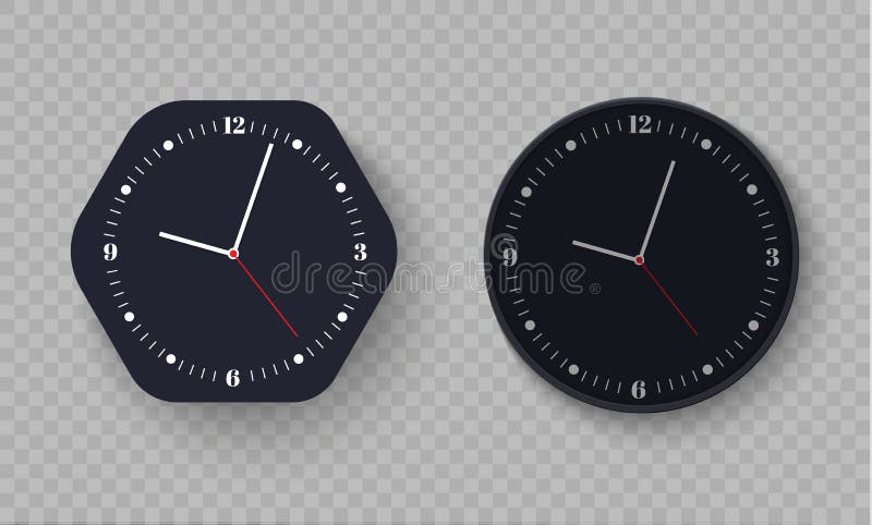 Wall Clock Office. Template Design in Vector Closeup. the Layout for ...