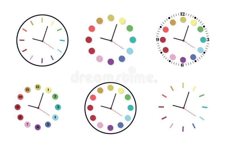 Wall Clock Office. Template Design in Vector Closeup. the Layout for ...