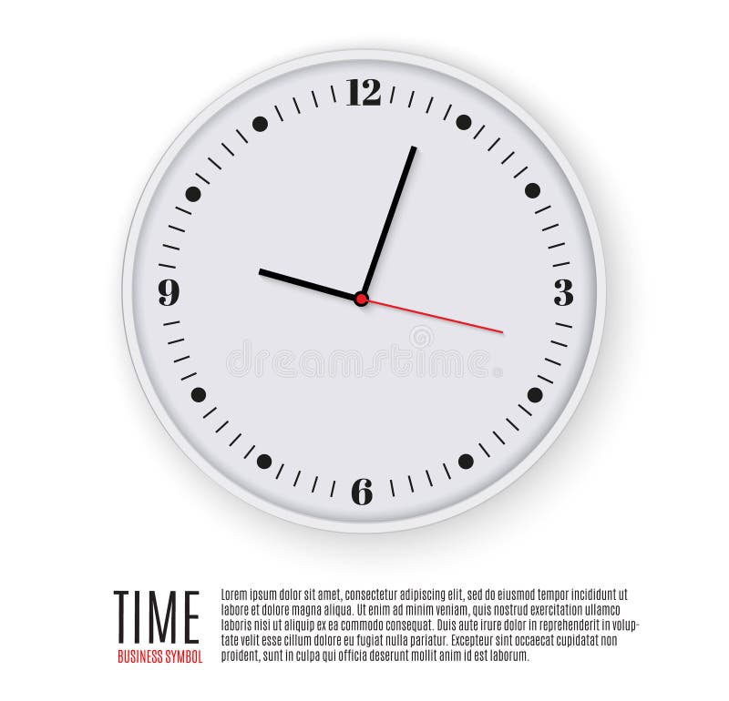 Wall Clock Office. Template Design in Vector Closeup. the Layout for ...