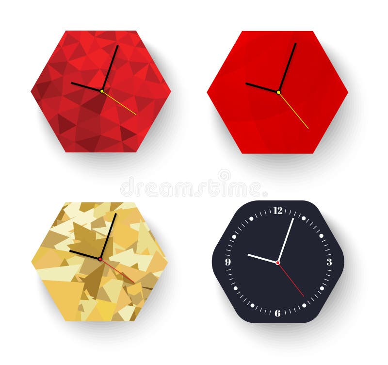 Wall Clock Office. Template Design in Vector Closeup. the Layout for ...