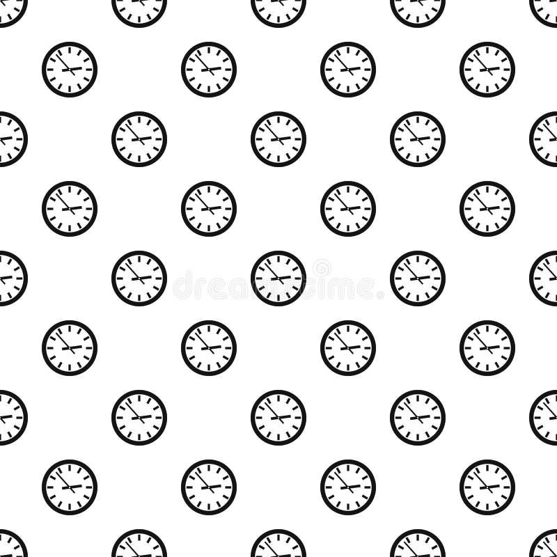 Wall Clock Pattern, Simple Style Stock Vector - Illustration of decor ...