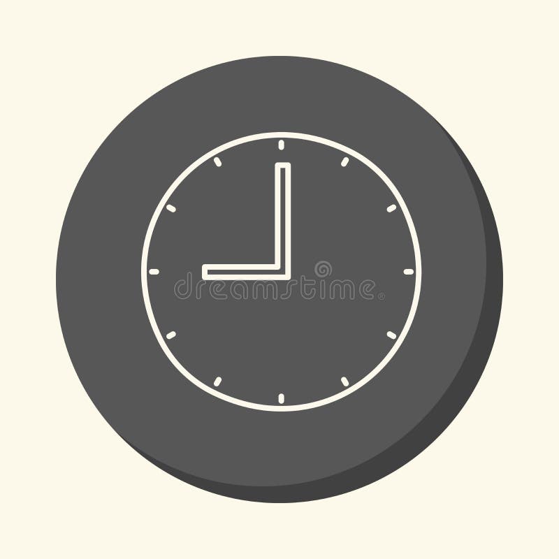 Wall Clock, Round Linear Icon with an Illusion of Volume Stock ...