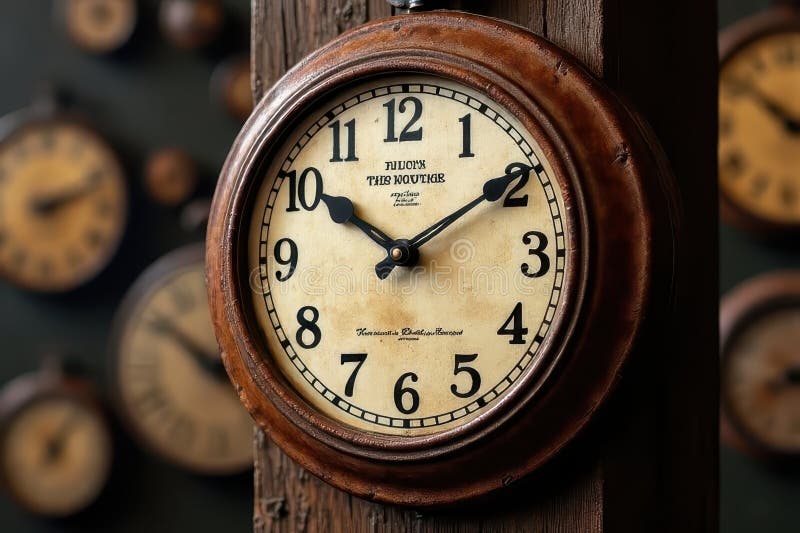 Wall Clock in a Rustic Environment Stock Illustration - Illustration of ...