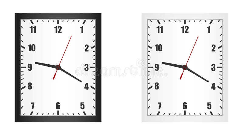 Wall Clock, Set of Wall Office Clocks. Vector, Cartoon Illustration ...