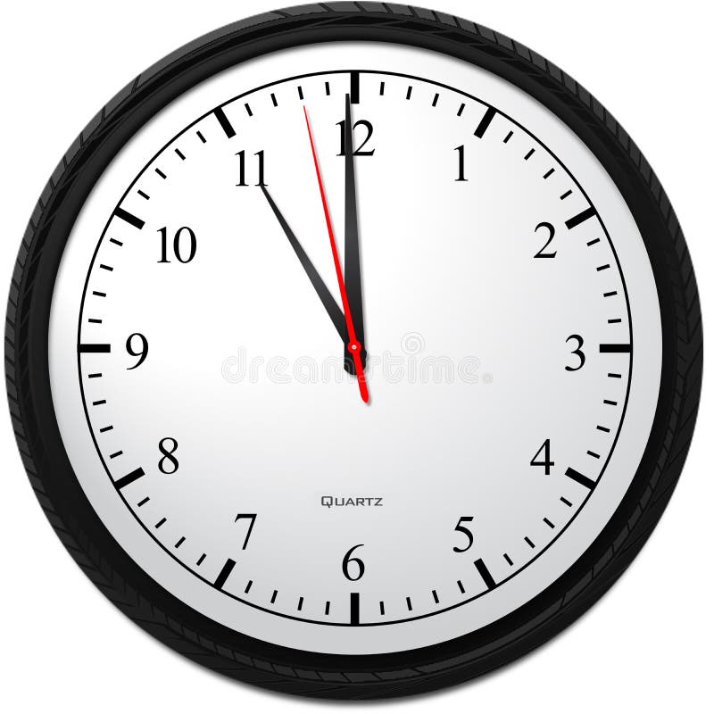 Wall Clock - Showing 11 O`Clock Stock Illustration - Illustration of ...