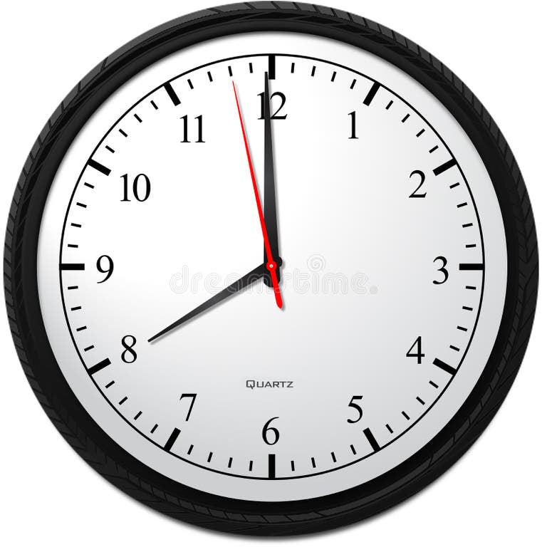 Wall Clock - Showing 8 O`Clock Stock Illustration - Illustration of ...