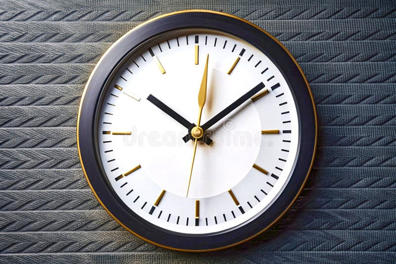 The Wall Clock Shows Ten O Clock Nine Minutes Stock Illustration ...