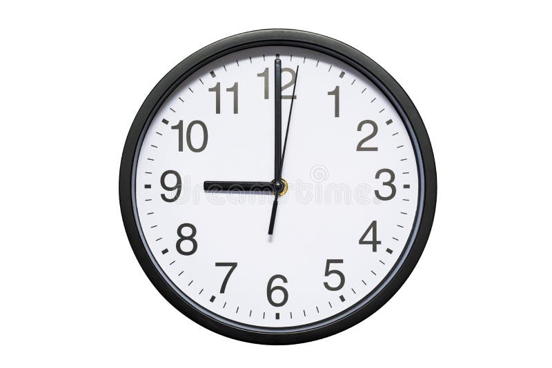Nine O Clock On A Round Dial Stock Photo - Image of arrow, ticker: 38901766