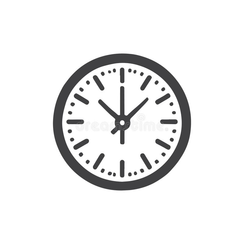Wall Clock Simple Minimalist Illustration Design Vector Icon. Stock ...