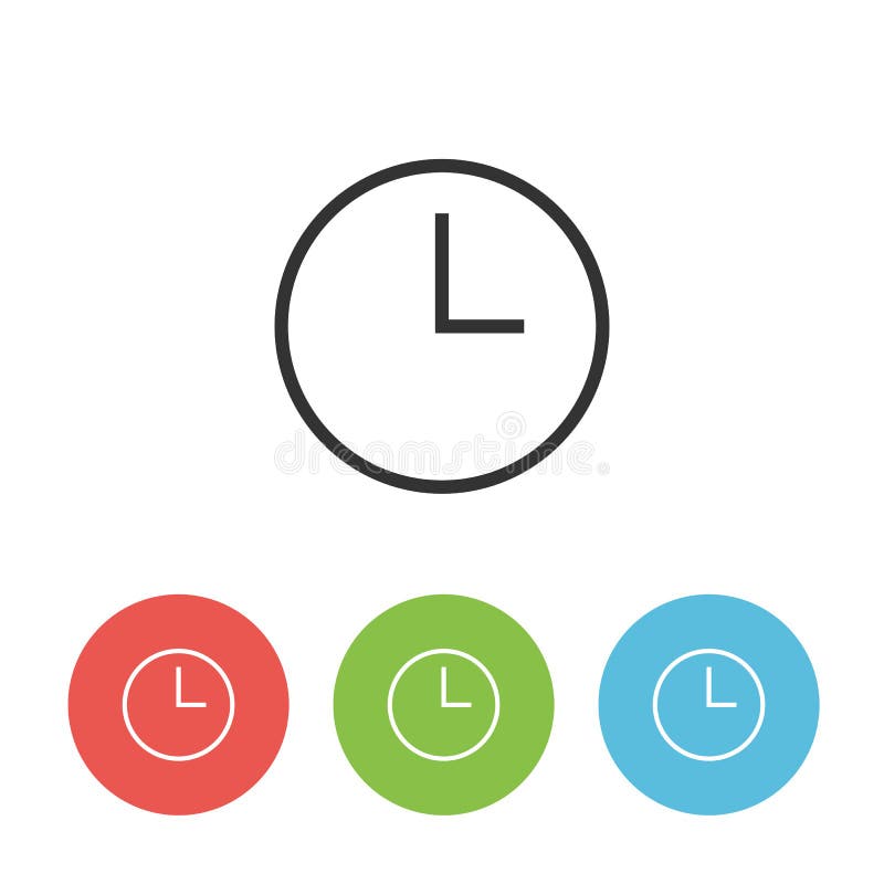 Wall Clock Single Outline Icon for Web Interface Stock Illustration ...