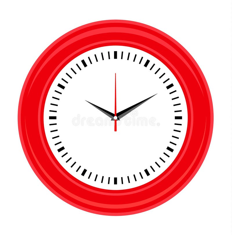 Wall Clock Template. Flat Style Vector Icon. Stock Illustration ...