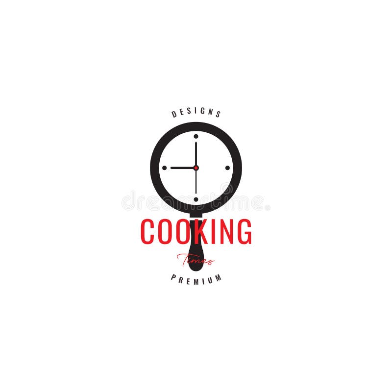 Wall Clock Time To Cooking Logo Design Stock Vector - Illustration of ...
