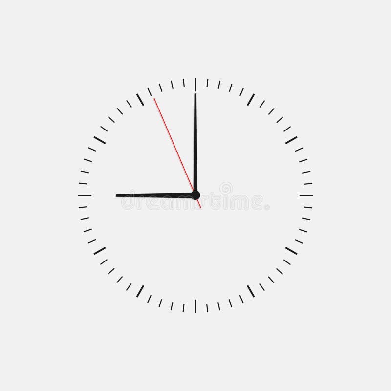 Wall Clock Vector Icon. Classic Black and White Circle Wall Clock Stock ...