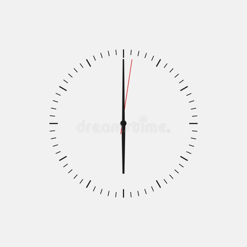Wall Clock Vector Icon. Classic Black and White Circle Wall Clock Stock ...