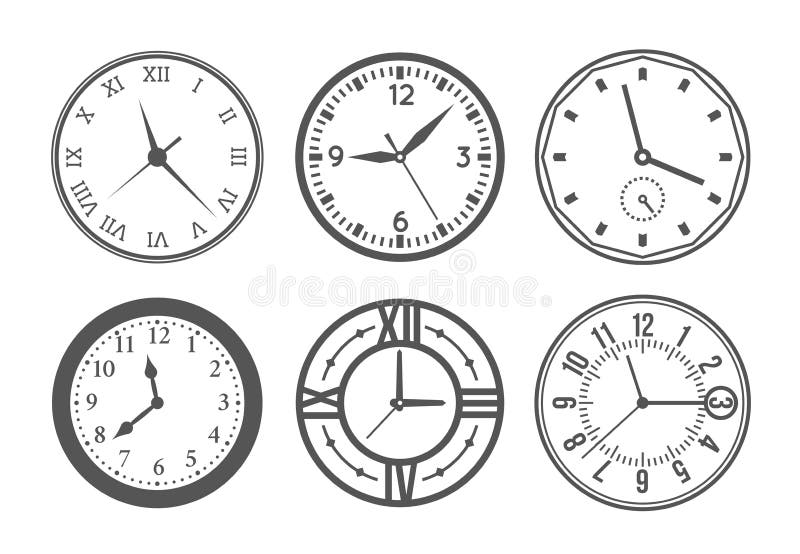 Wall clock vector set stock vector. Illustration of arrow - 52482692