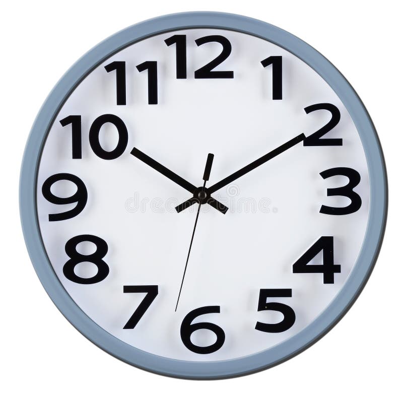 Wall Clock on White. Ten Past Ten. Stock Photo - Image of white, minute ...