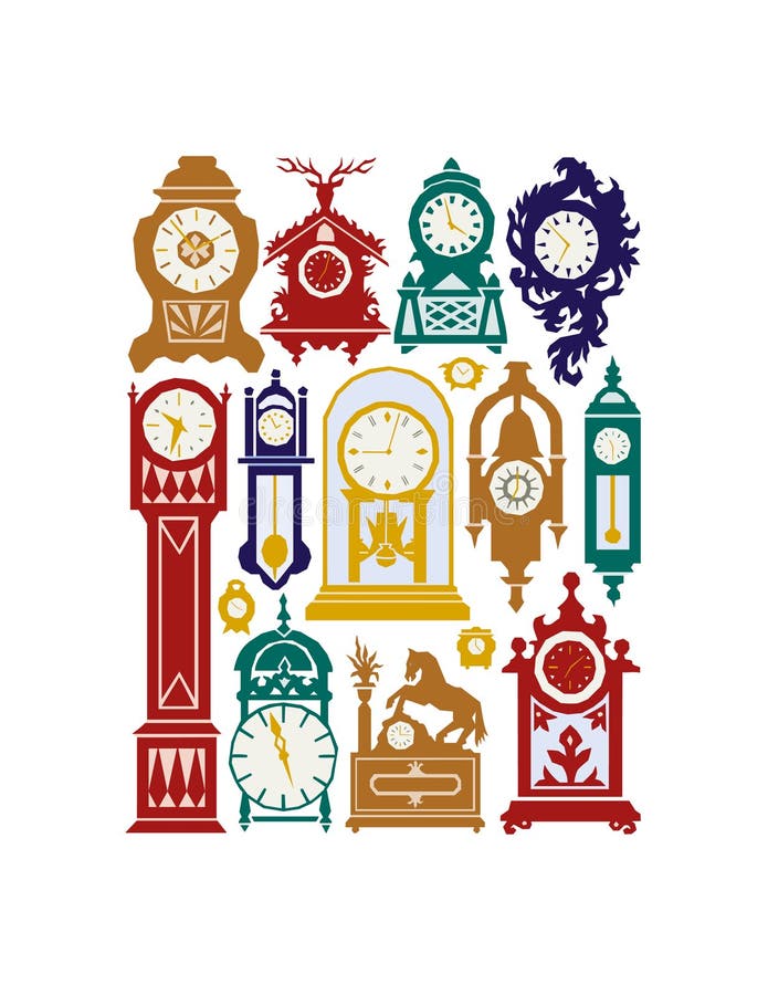 Different Types Clocks Stock Illustrations – 42 Different Types Clocks ...