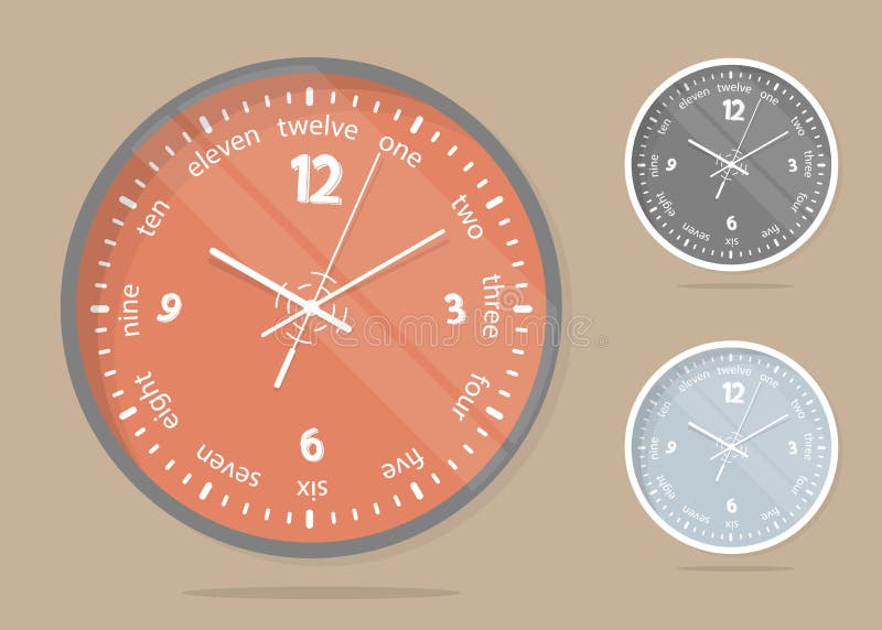 Wall Clocks Face. Set Dial Plate Stock Vector - Illustration of number ...