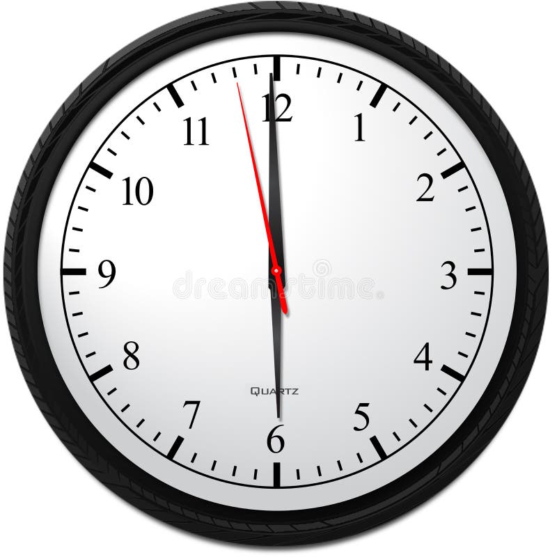 Wall Clocks - Showing 6 O`Clock Stock Illustration - Illustration of ...