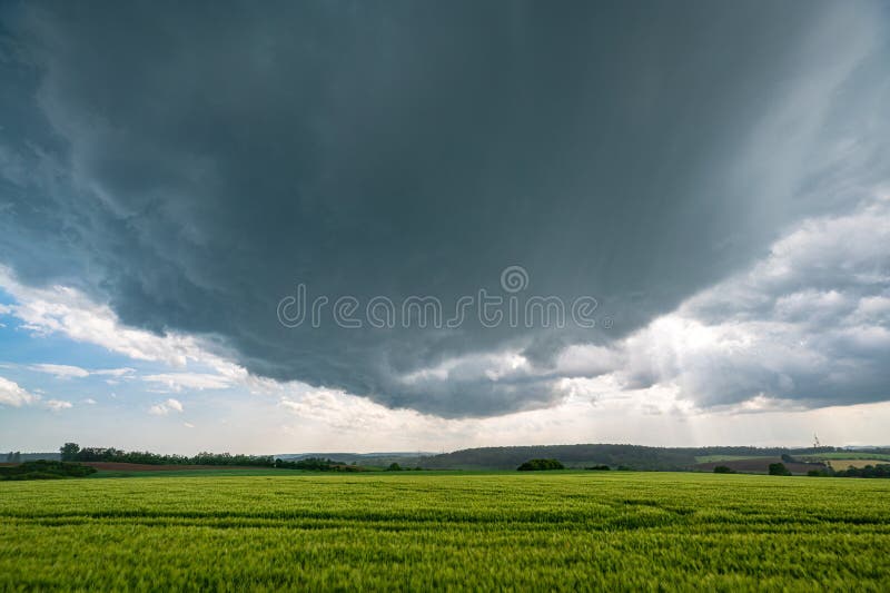 Rotating Clouds of a Supercell Thunderstorm Over the Plains of ...
